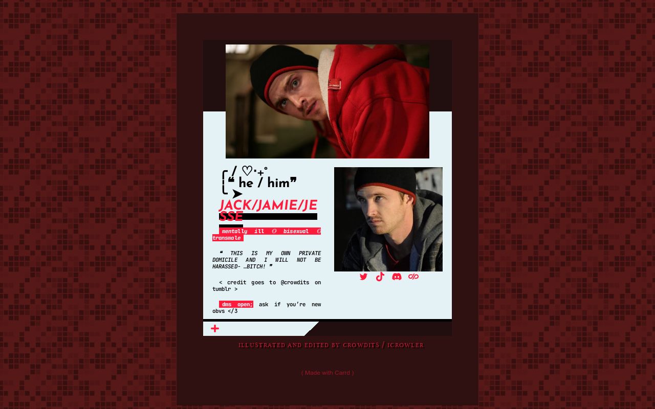 JACK’S CARRD (creds to @crowdits on tumblr!)